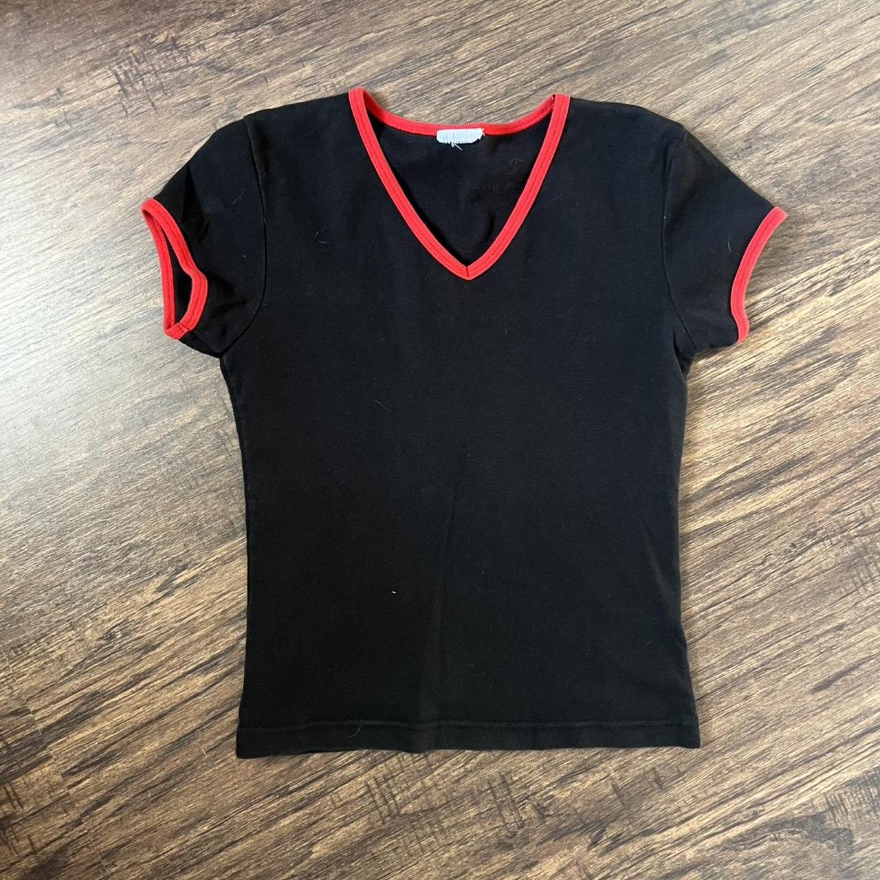 Cute Black and red ringer tee