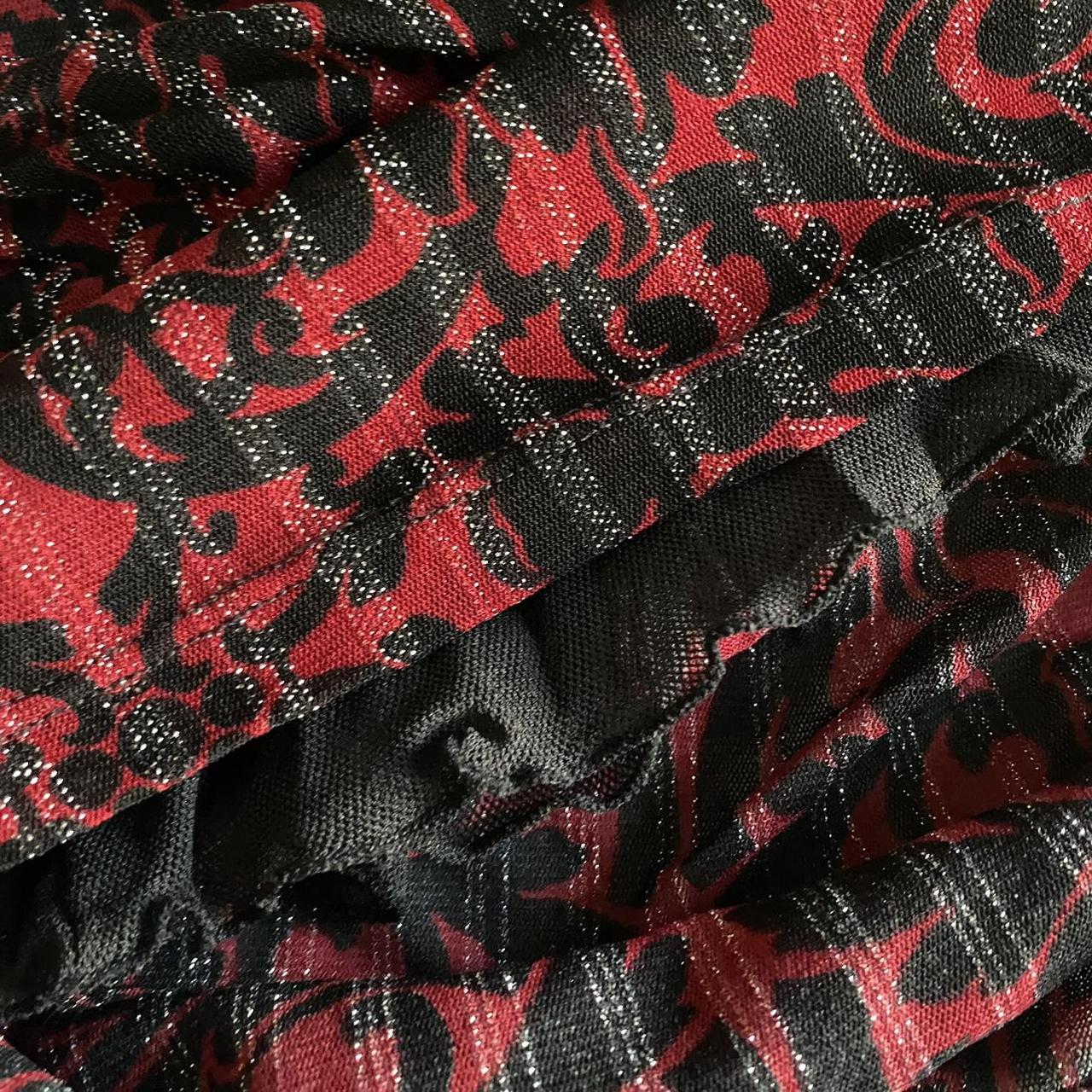 pretty red mesh top best fits s-m, really stretchy... - Depop