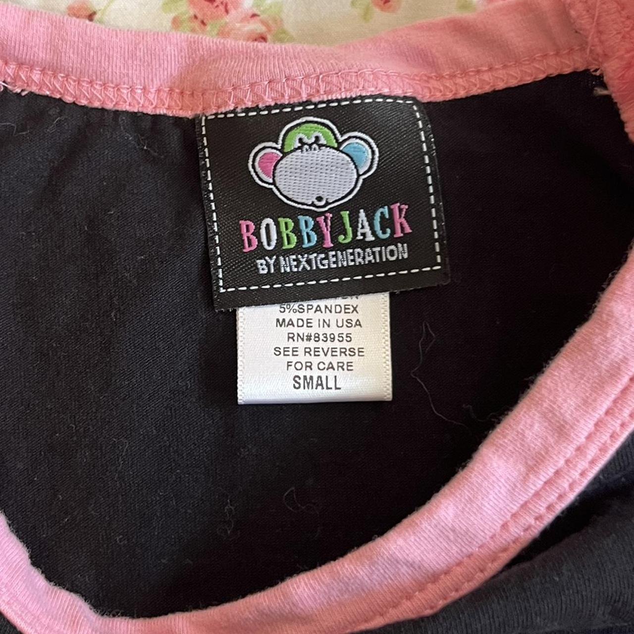 Bobby Jack Women's Pink and Black T-shirt | Depop