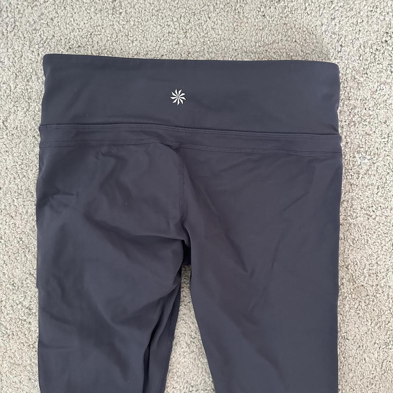 Athleta low waisted flare legging. Greyish navy... - Depop