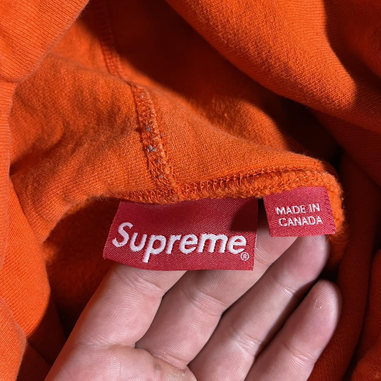 Supreme Logo Orange Jacket - Depop
