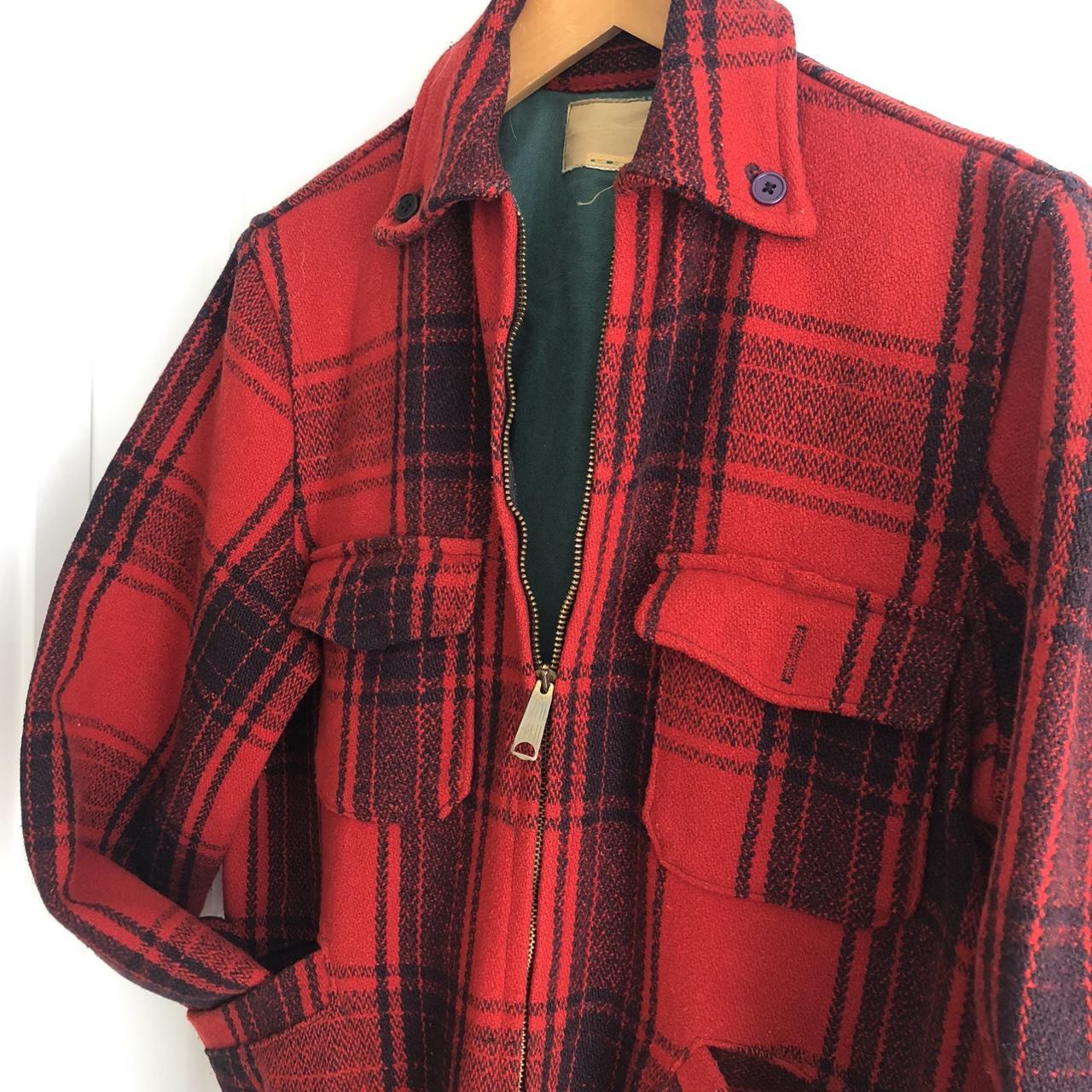 Vintage lumberjack heavyweight Red and black plaid... - Depop