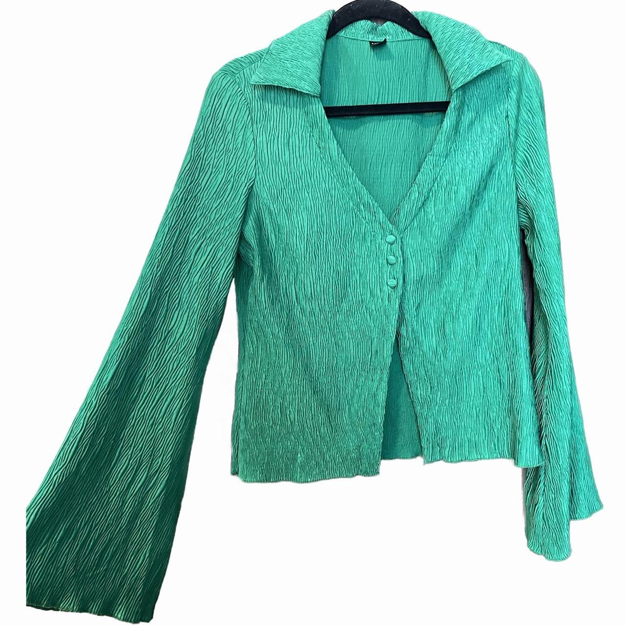 Green going out top Y2k style long sleeve top in... - Depop