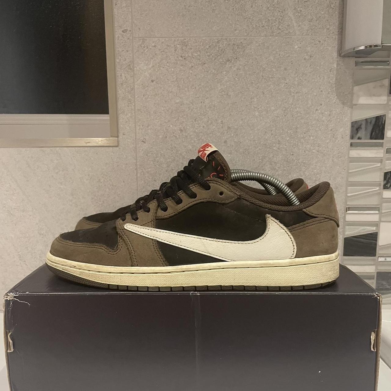 Travis Scott Mocha Jordan 1 Retro Low OG 100%... - Depop