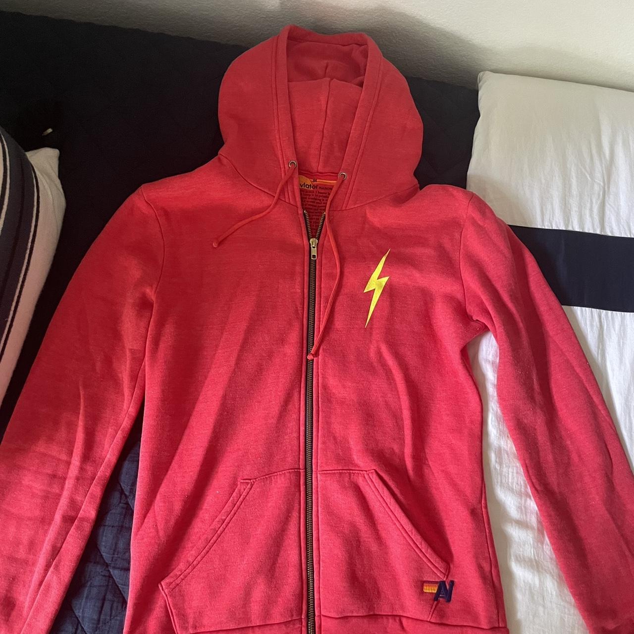 Aviator Nation Men's Red Sweatshirt | Depop