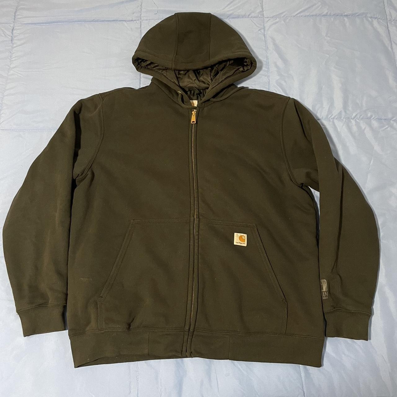 Carhartt Zip-up Hoodie with Quilted Liner Free... - Depop