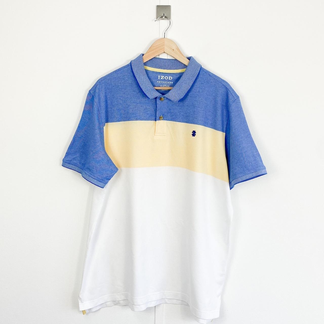 Vintage Izod Polo shirt - Men’s L - Blue, yellow... - Depop
