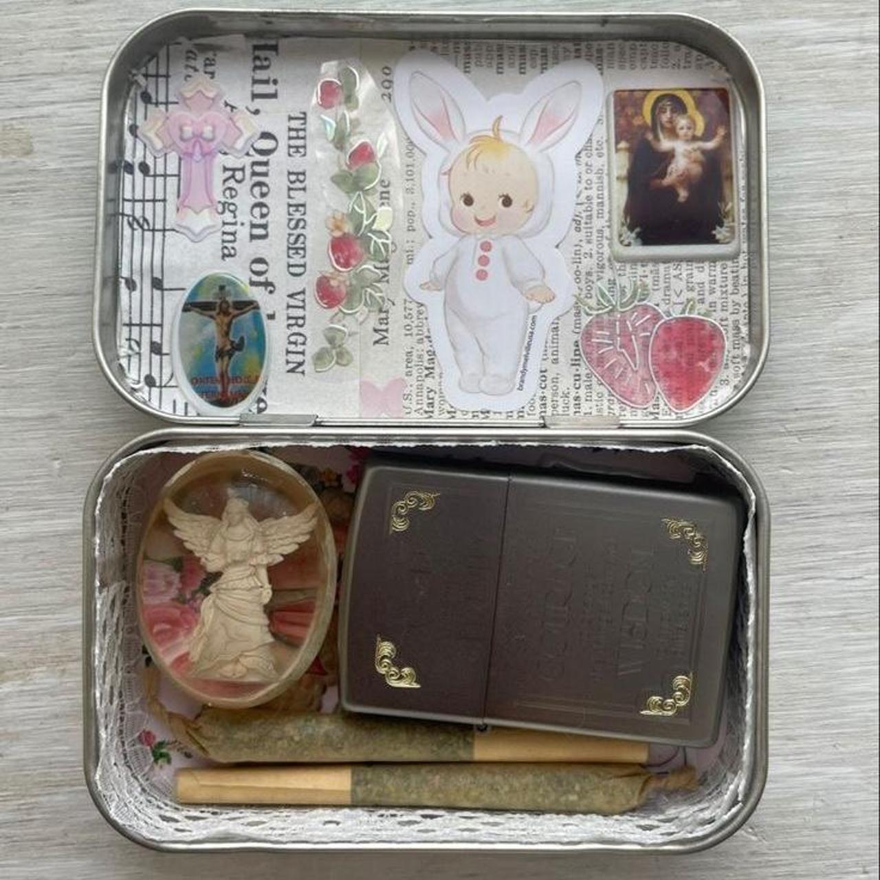 Custom tin box stashes perfect little trinket... - Depop