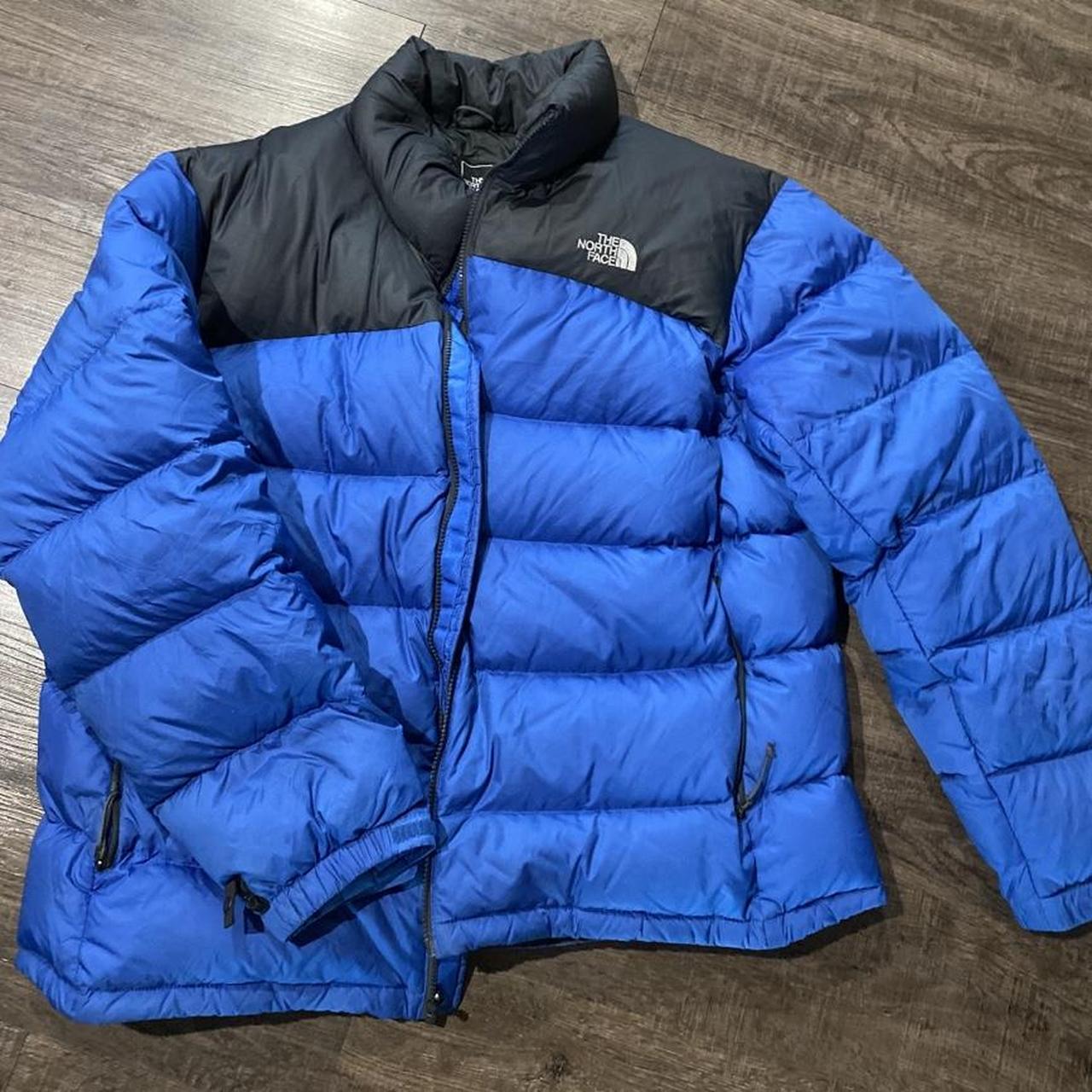 The north face blue puffy jacket vintage Thrifted,... - Depop