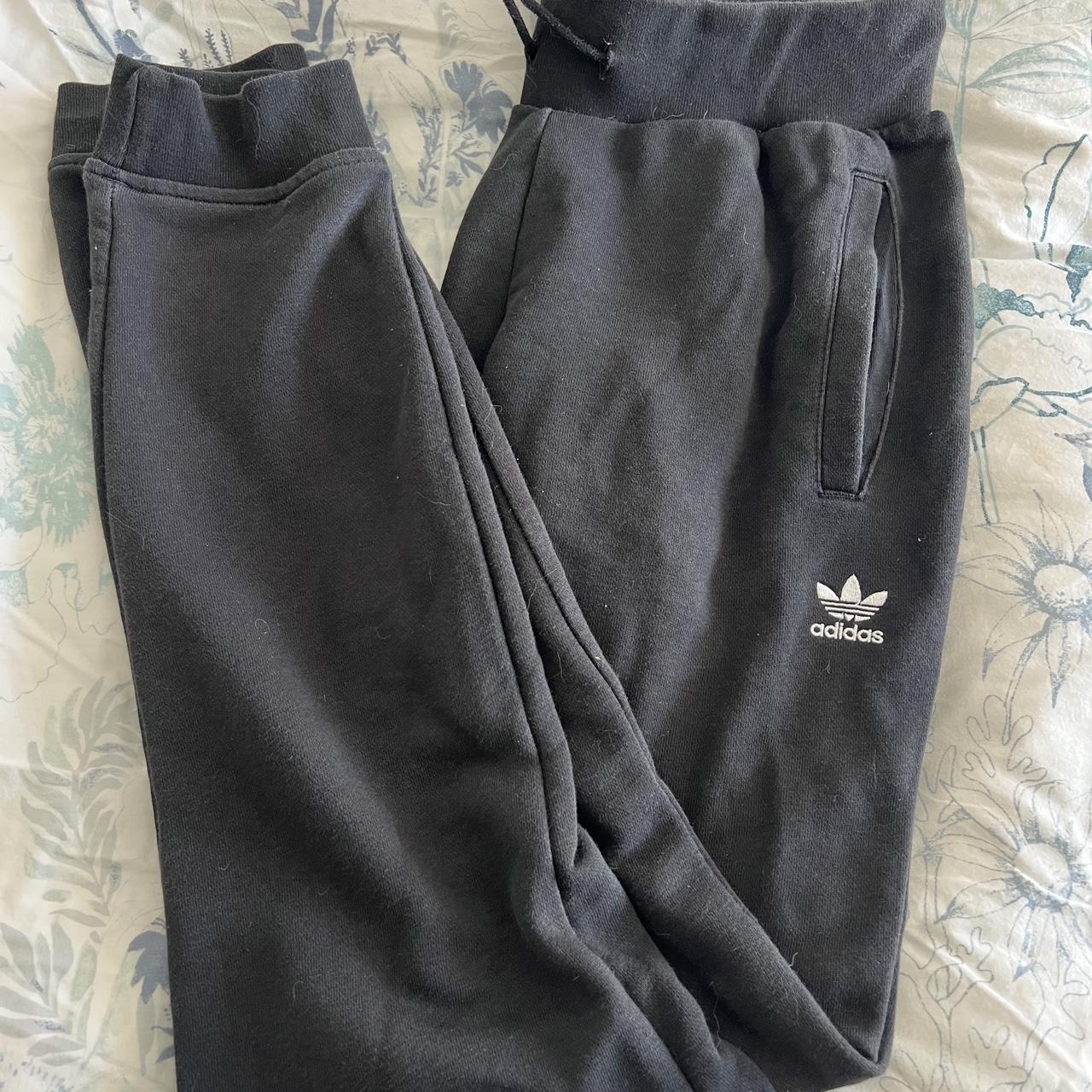 Adidas Black Tracksuit Pants Size 6/XS Worn but in... - Depop