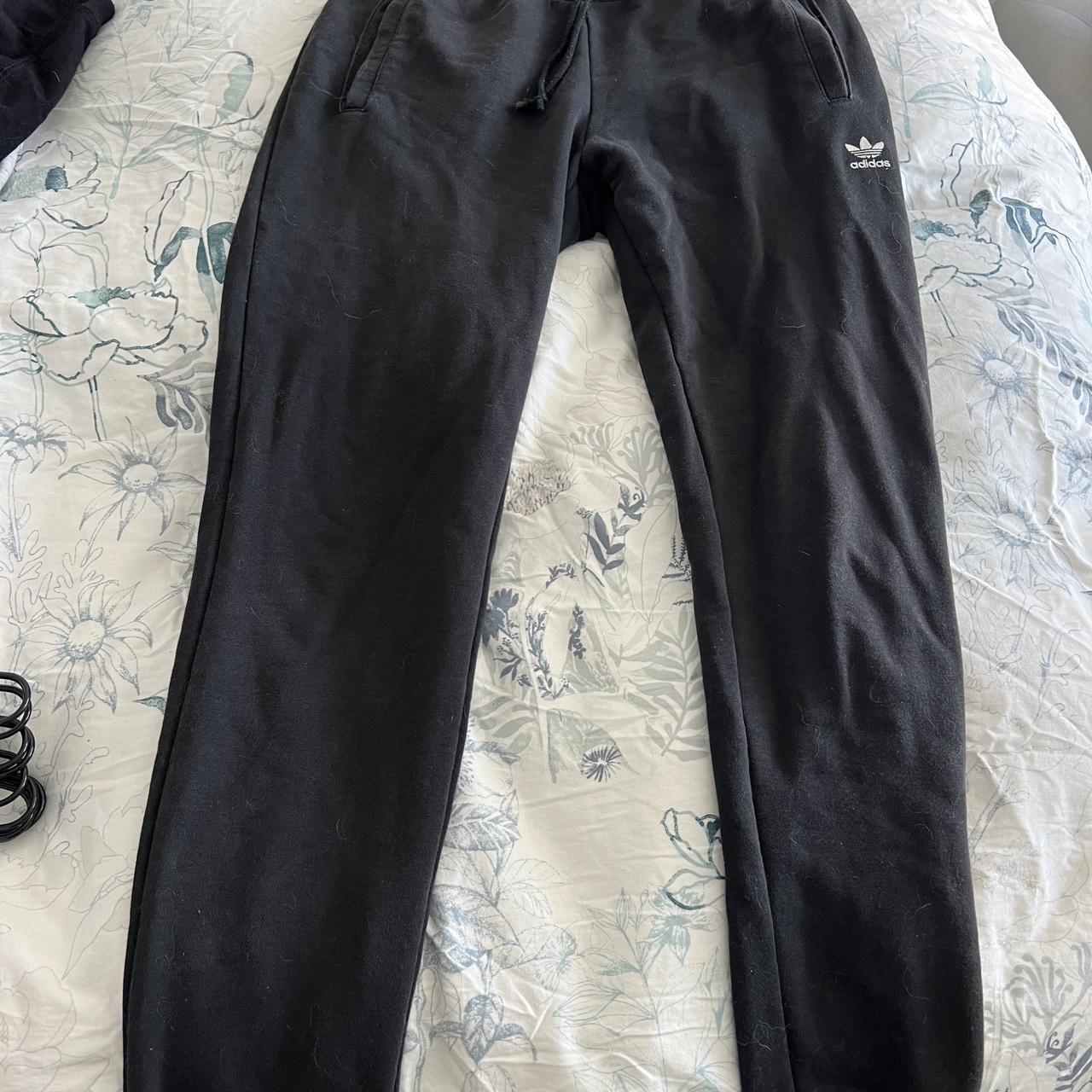 Adidas Black Tracksuit Pants Size 6/XS Worn but in... - Depop