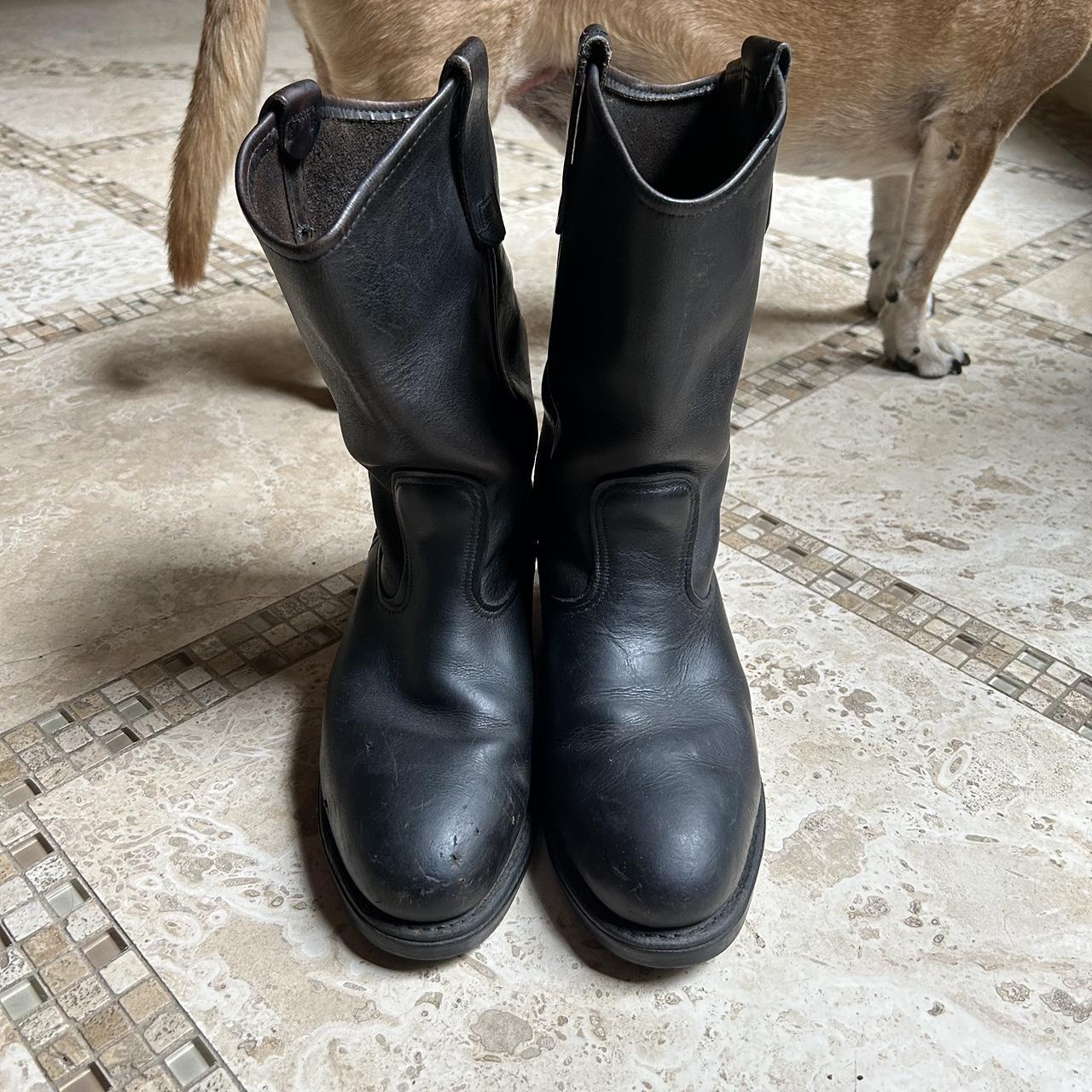 vintage black red wing roper boots very worn in and... - Depop