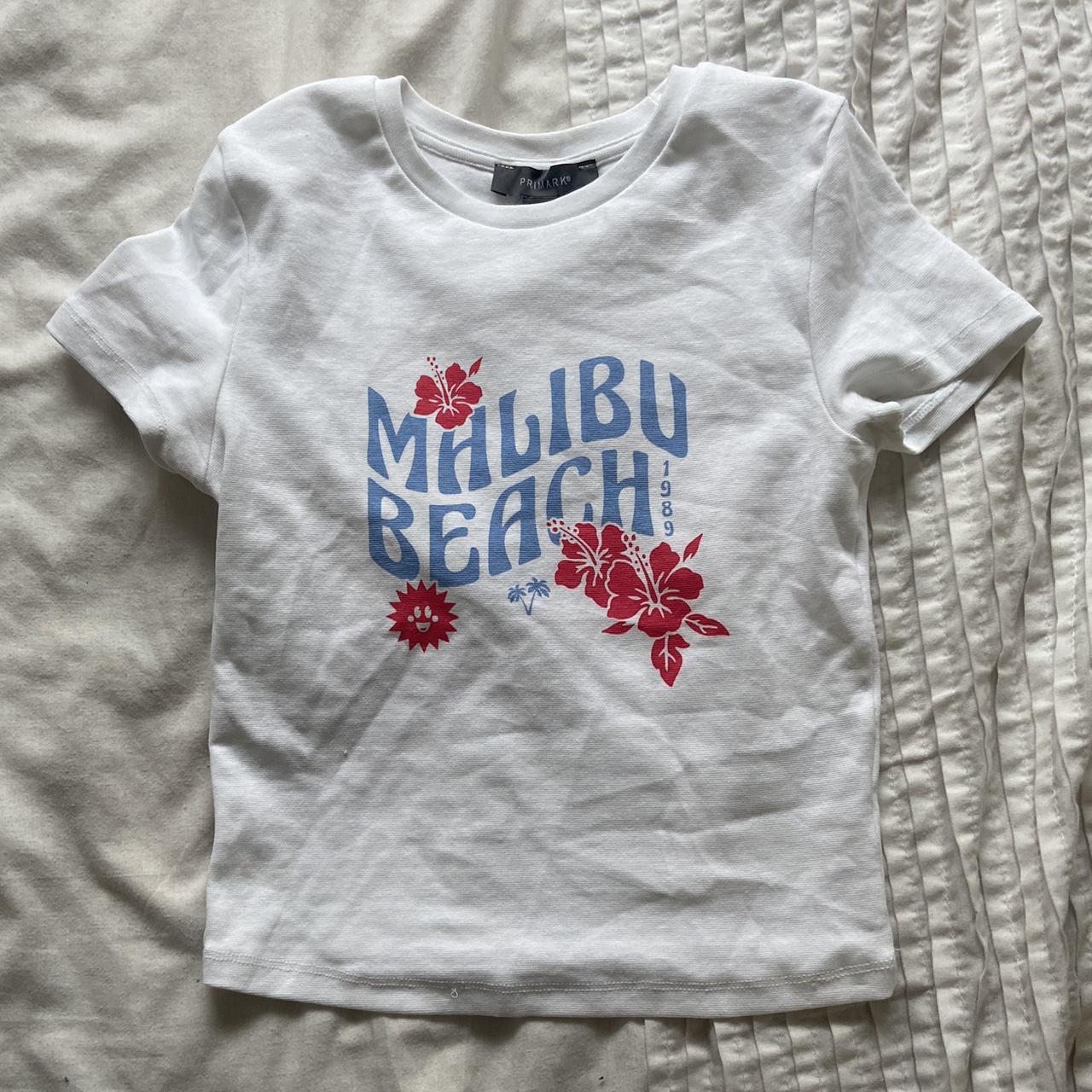 primark malibu beach white top that fits size 6/8.... - Depop