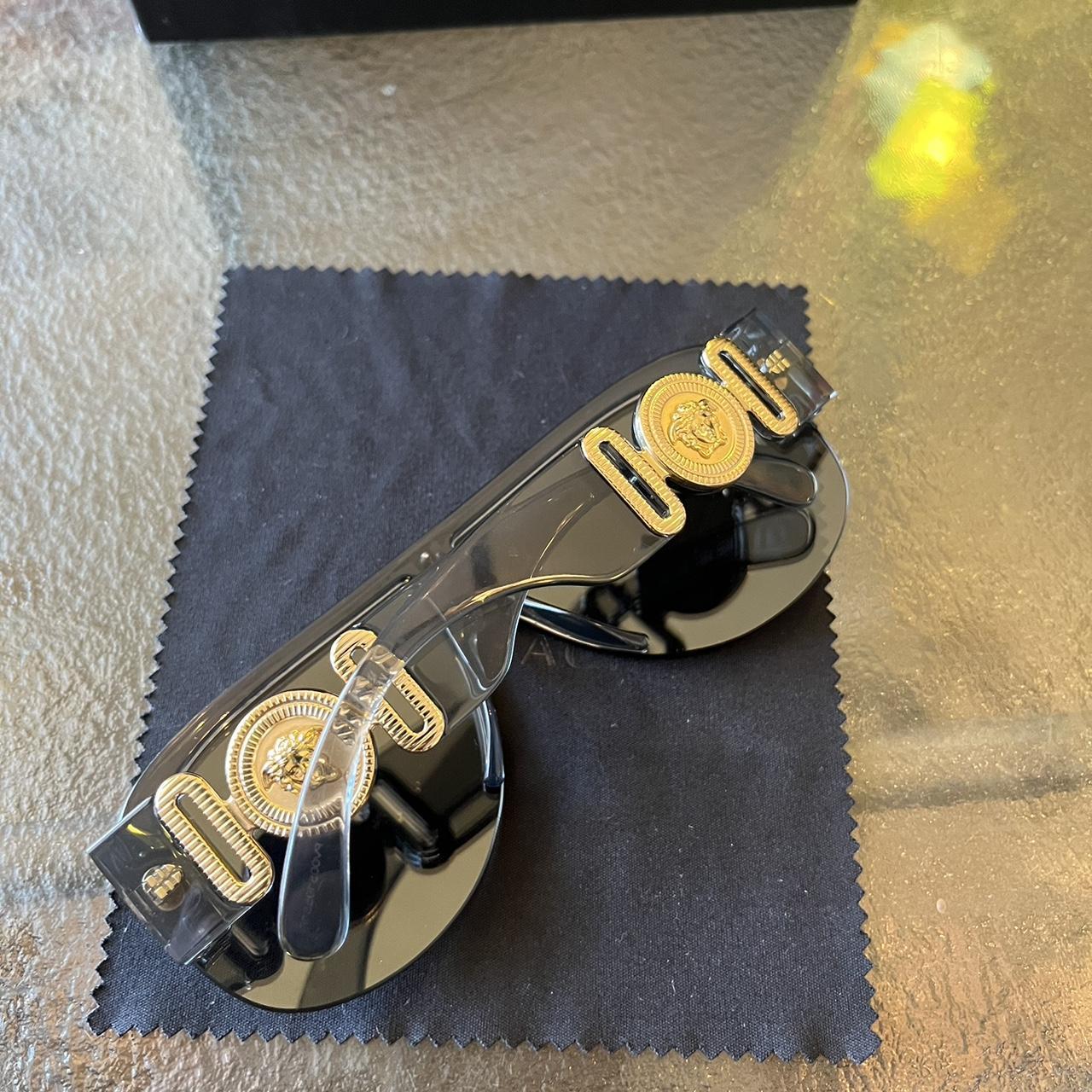 VERSACE full face transparent glasses with... - Depop