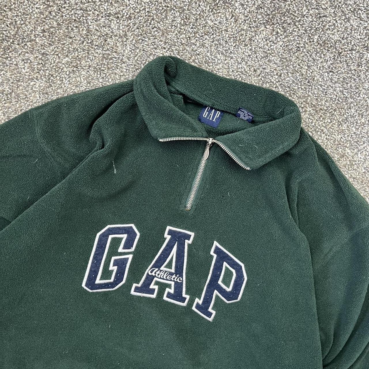 vintage 90s gap arc logo earth tone forest green 1/4... - Depop