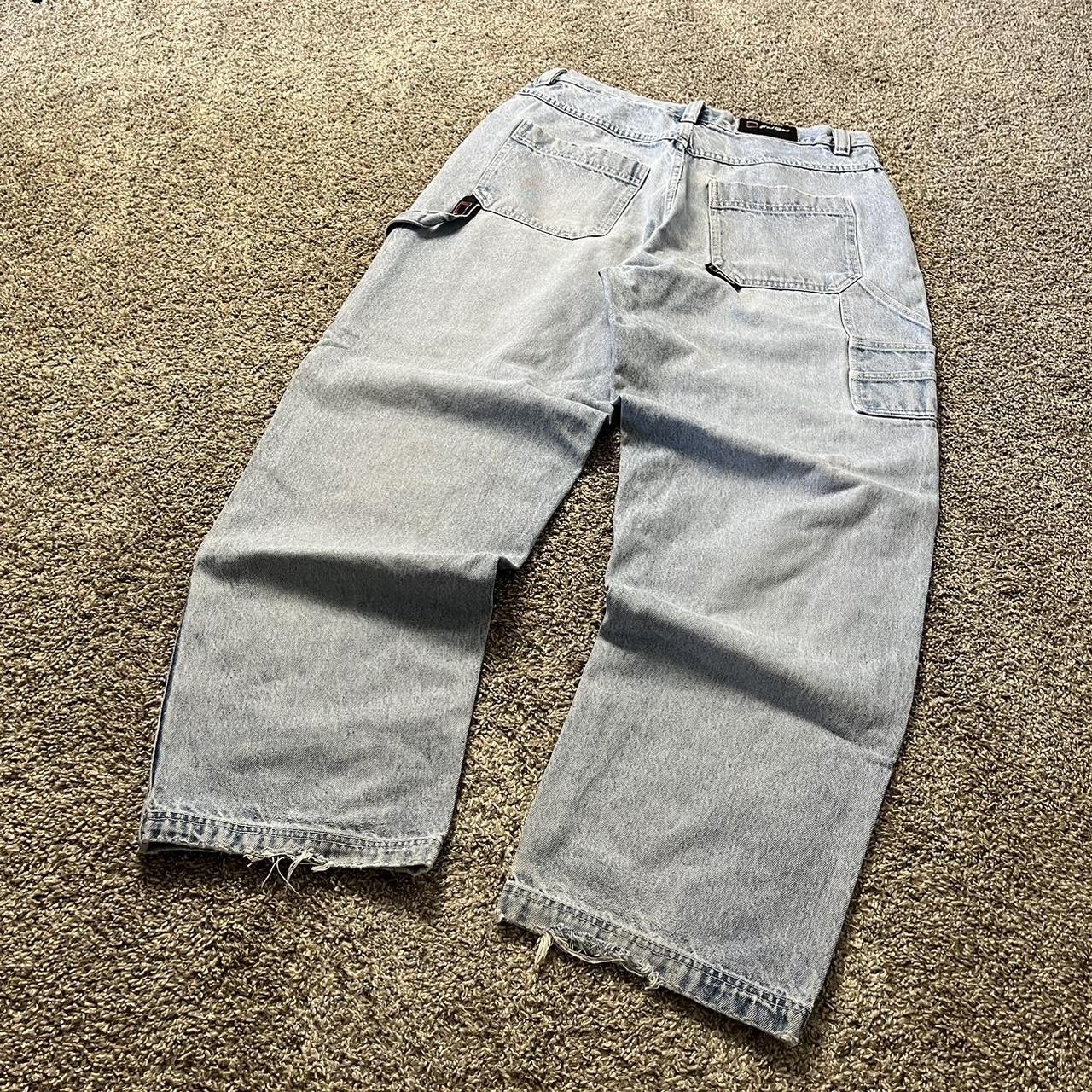 vintage 90s fubu faded baggy wide leg carpenter... - Depop