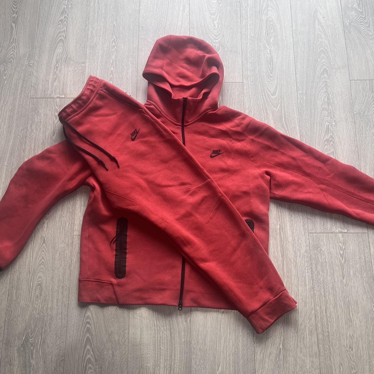 Red tech fleece Same day shipping guaranteed 🚚 Fast... | Depop