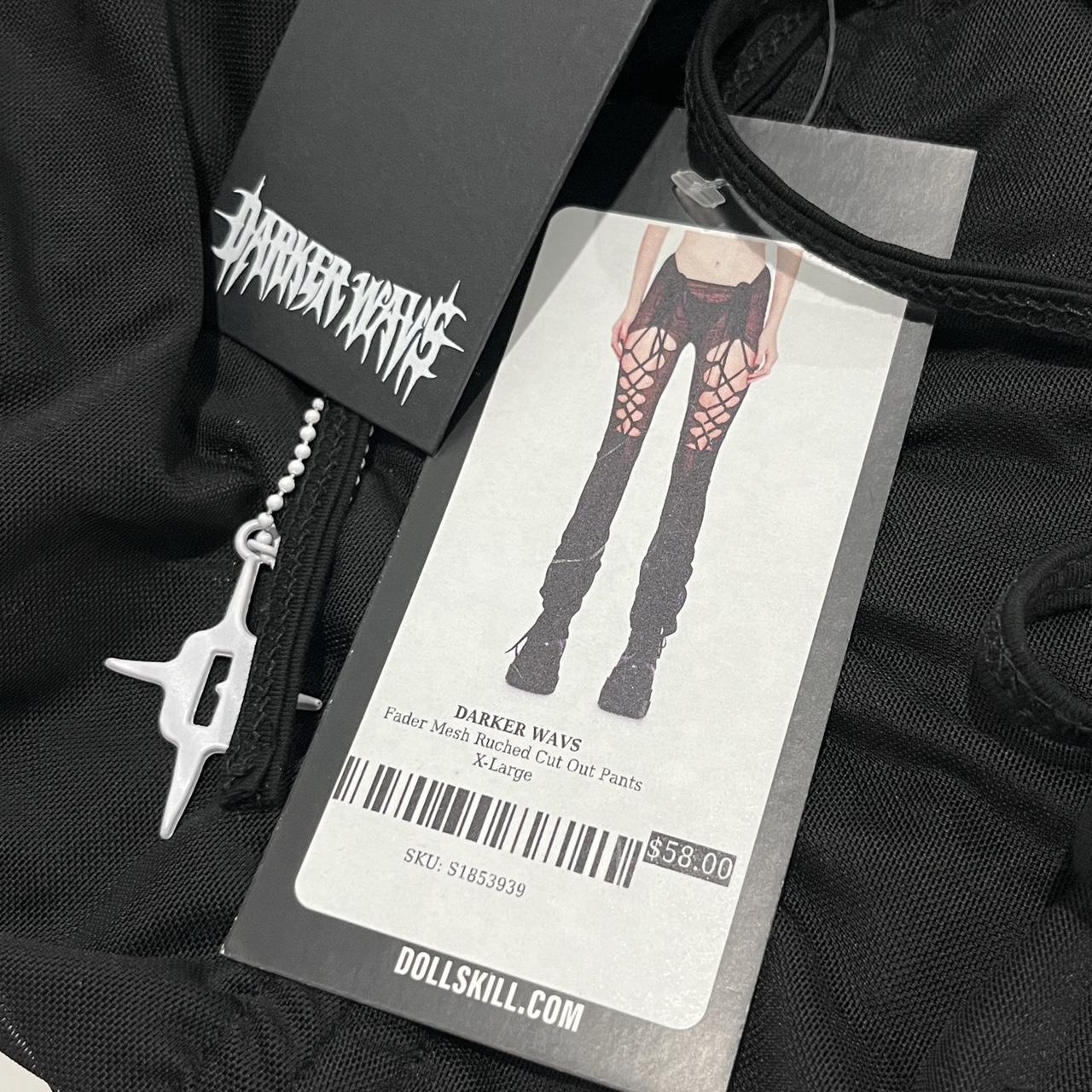 Dolls kill Darker Waves Fader mesh ruched cut out... - Depop