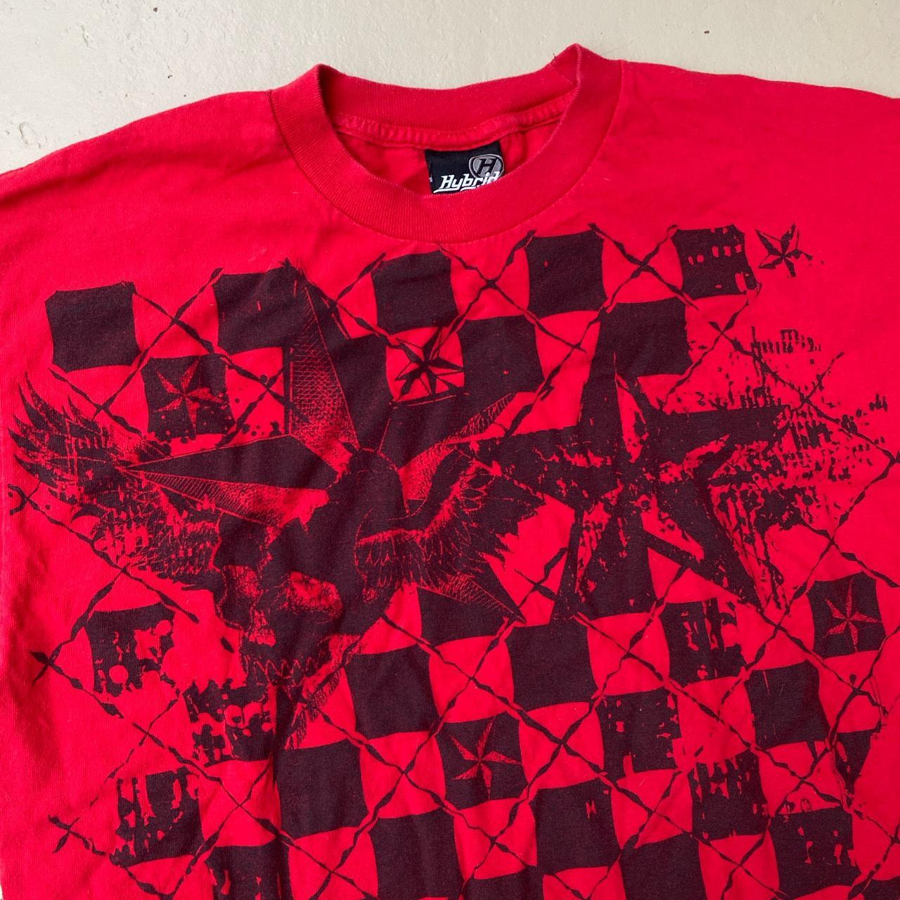 Y2K Hybrid grunge skull tee Size M #y2k #grunge... - Depop