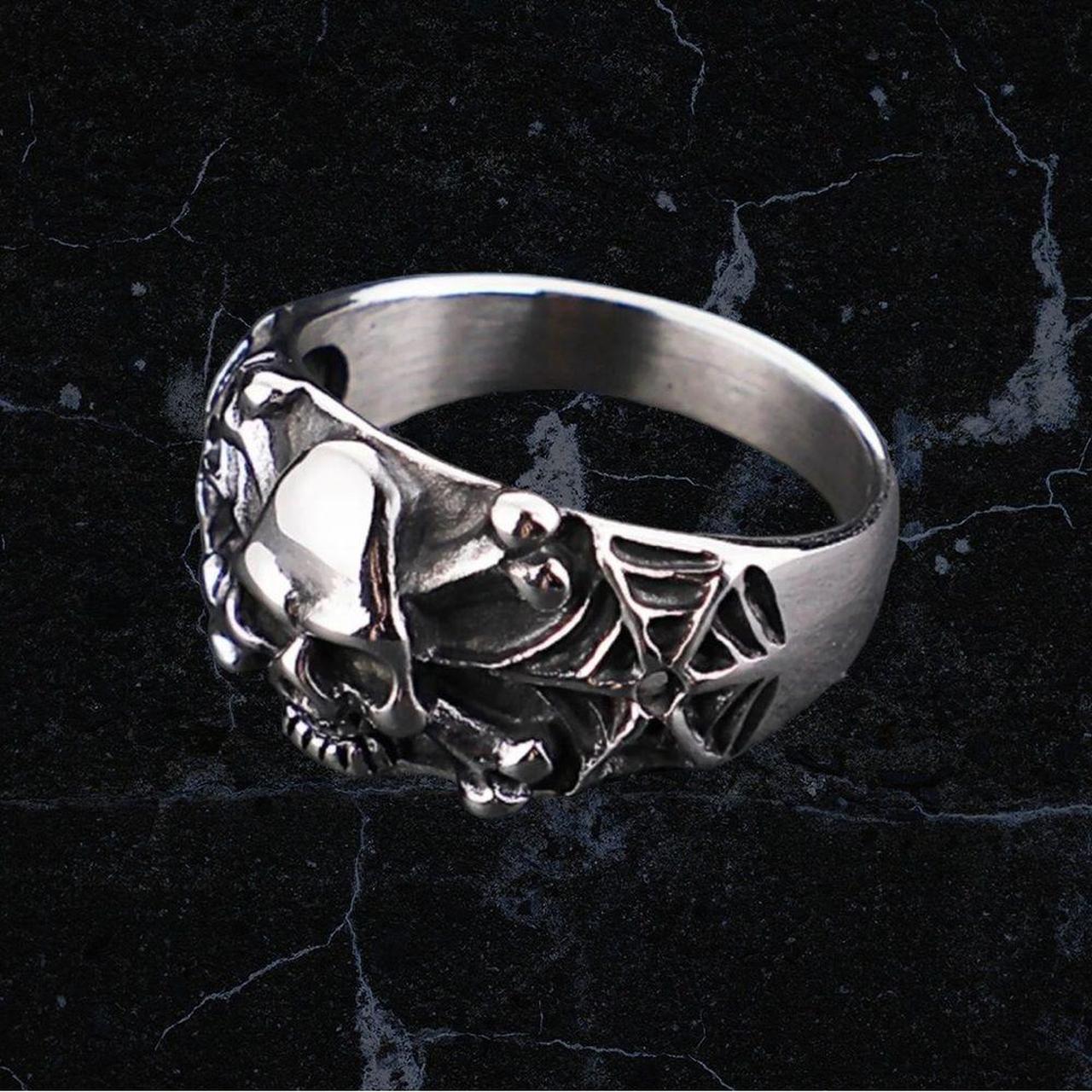 Punk Skull ring Various sizes 7,8,9,10 Gothic,... - Depop