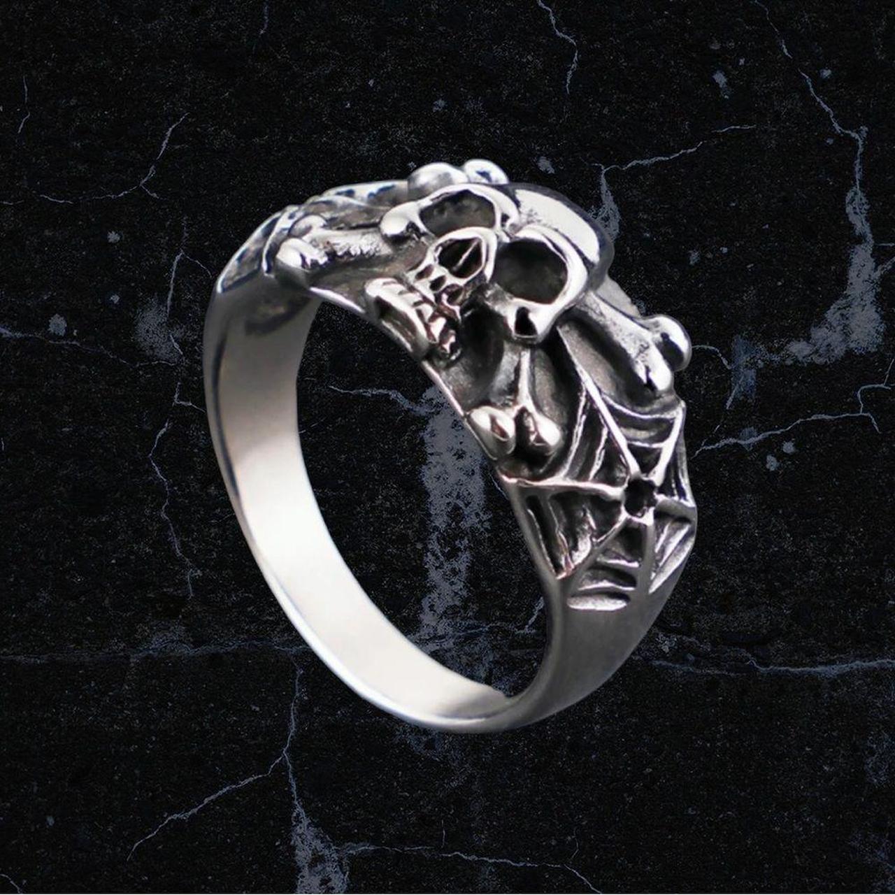 Punk Skull ring Various sizes 7,8,9,10 Gothic,... - Depop