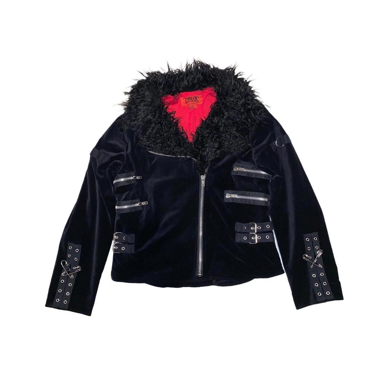 Tripp Nyc Jacket -velvet material with faux fur... - Depop