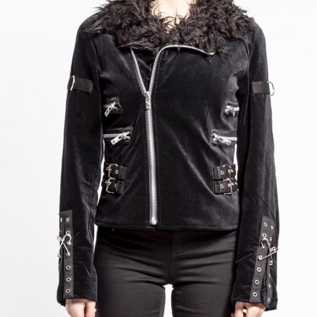 Tripp Nyc Jacket -velvet material with faux fur... - Depop