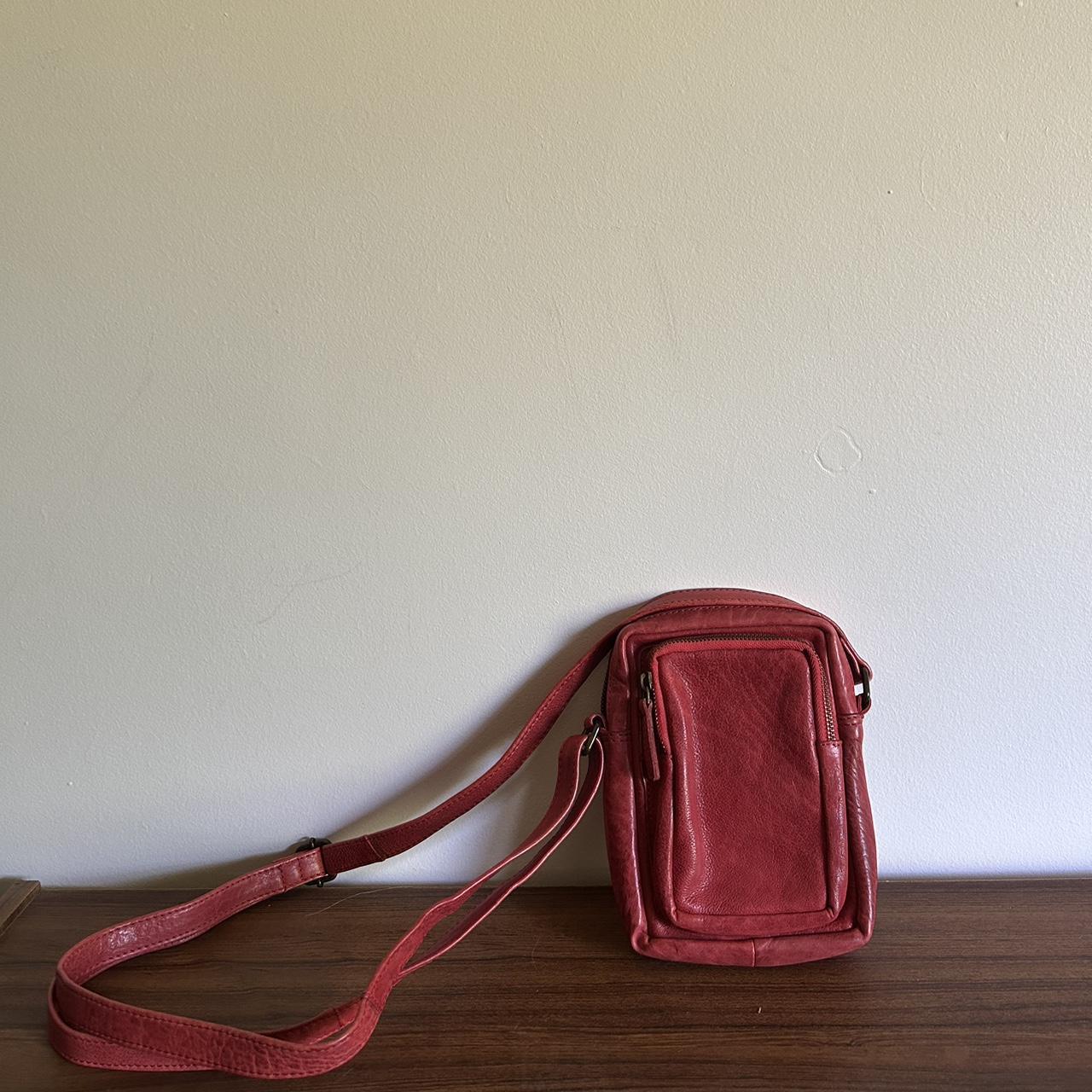 Cute red leather pouch 🥹♥️ never used #vintage... - Depop