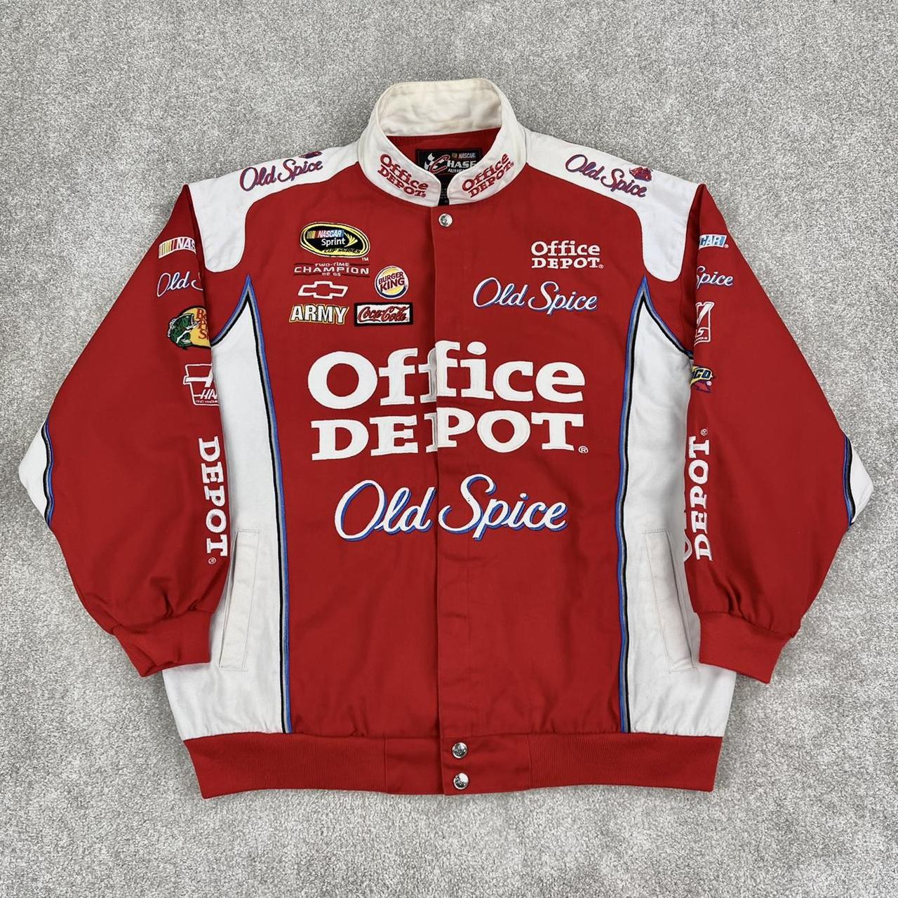 Chase Authentics Men's Red and White Jacket | Depop