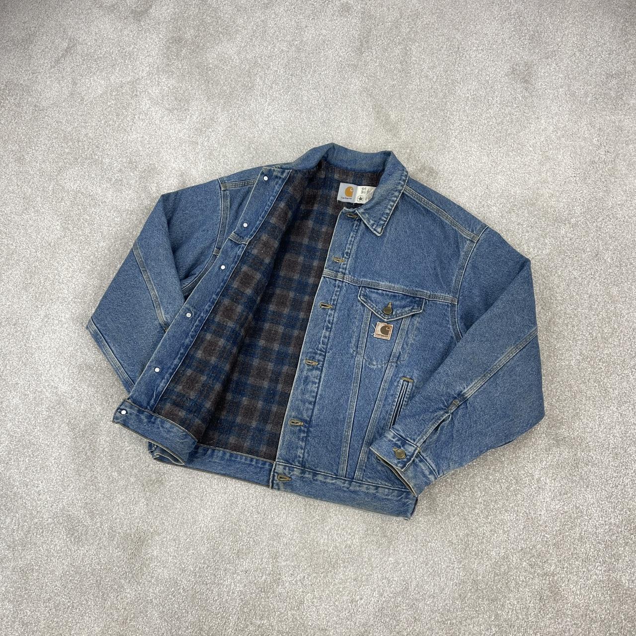 Carhartt denim jacket Faded blue Detroit with... - Depop