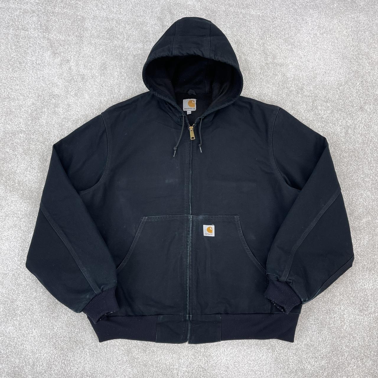 Carhartt active jacket Faded black with a slight... - Depop