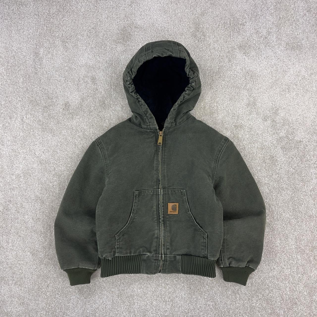 Carhartt active jacket Sandstone green hooded jacket... - Depop