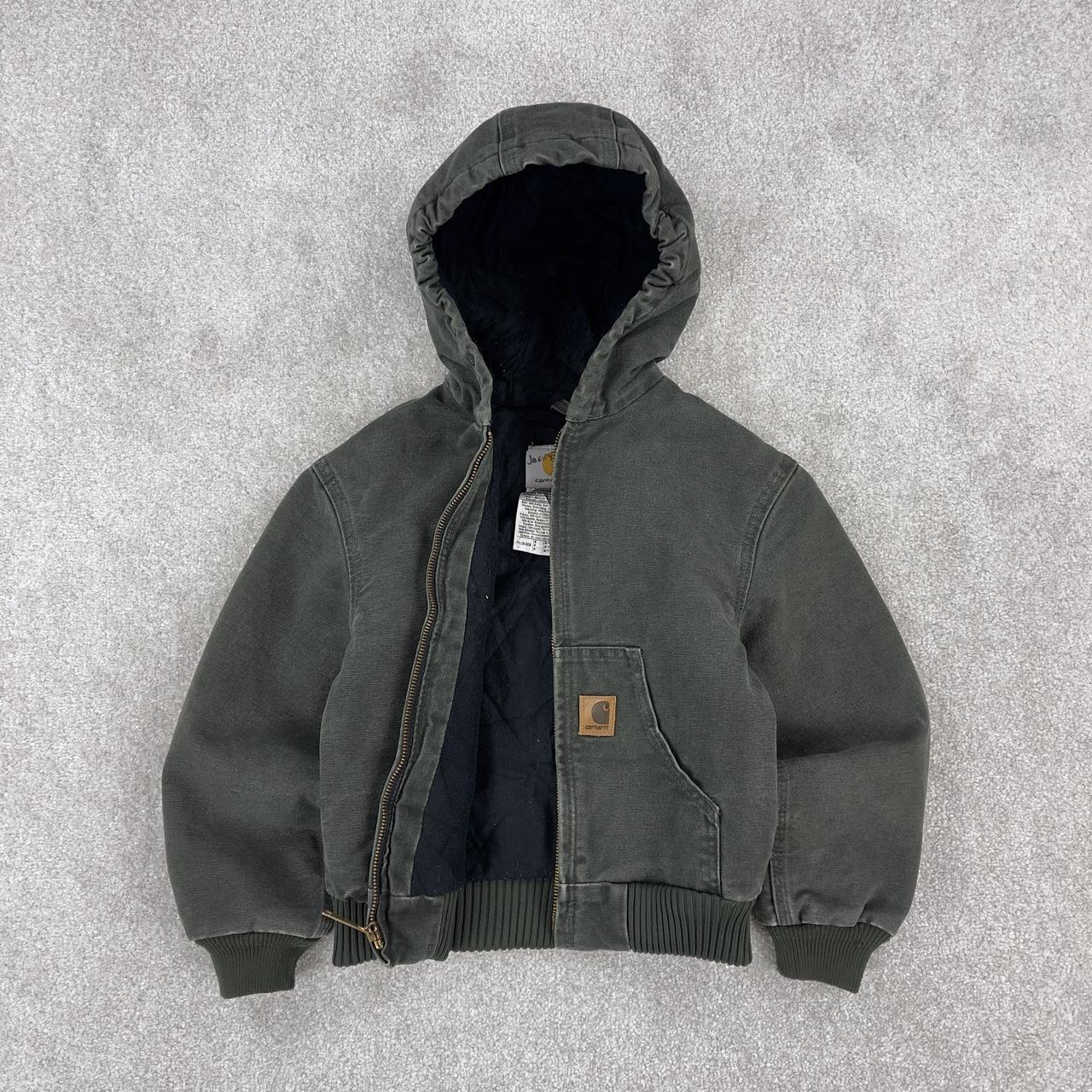 Carhartt active jacket Sandstone green hooded jacket... - Depop