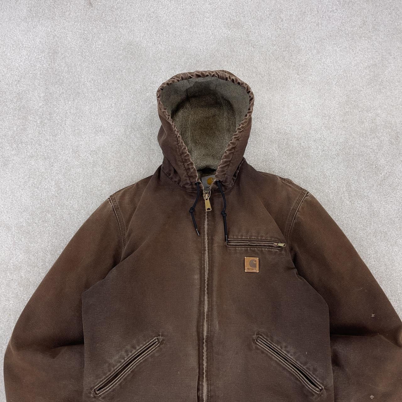 Carhartt Sierra jacket Faded brown canvas workwear... - Depop