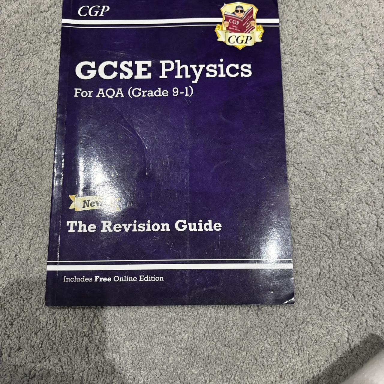 GCSE AQA Physics revision guide by CGP. Never used... - Depop