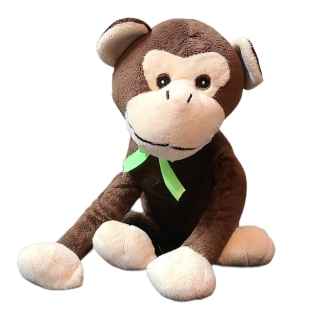 Monkey plush Adorable monkey plush. Green ribbon... - Depop