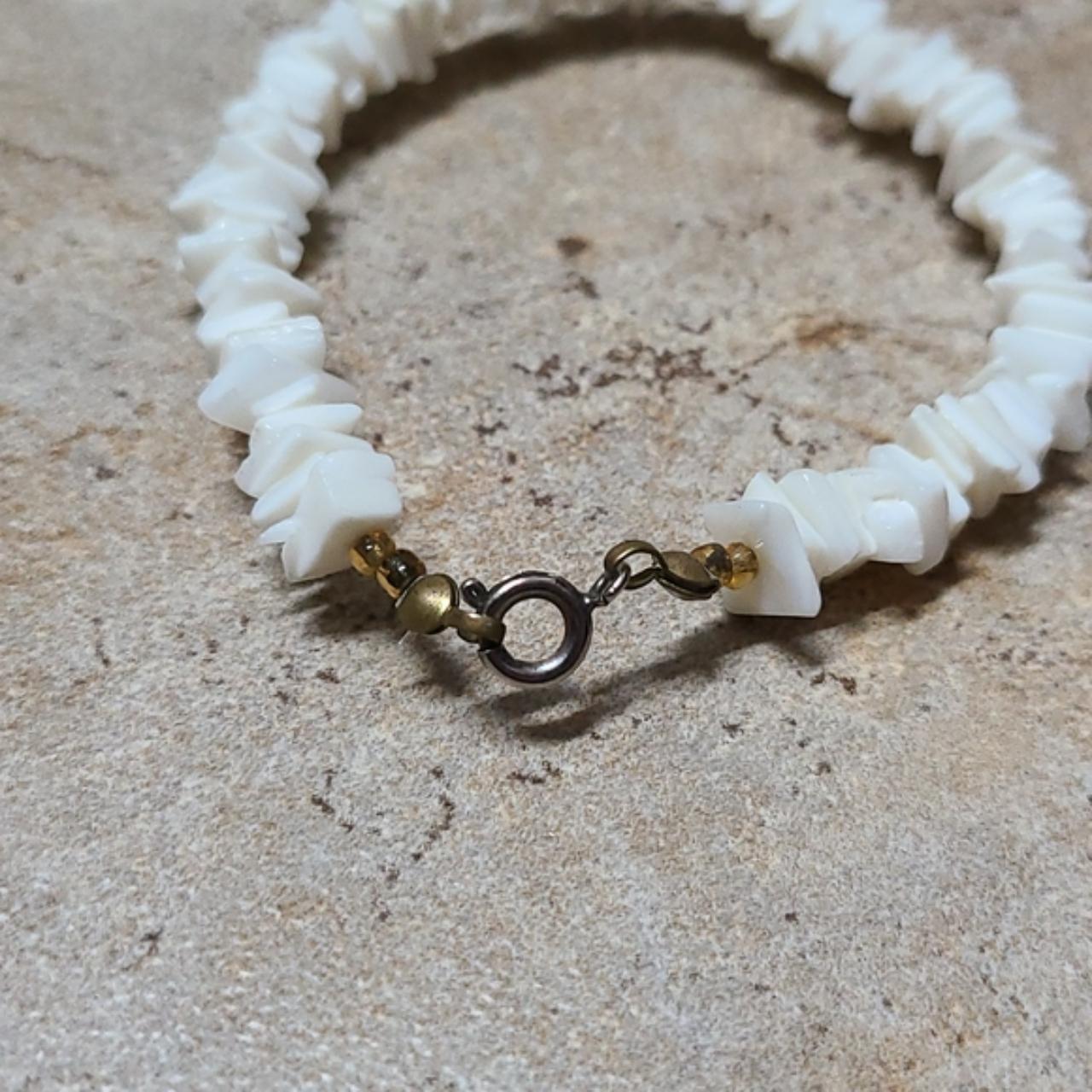 Shell bracelet white Square white shell bracelet.... - Depop