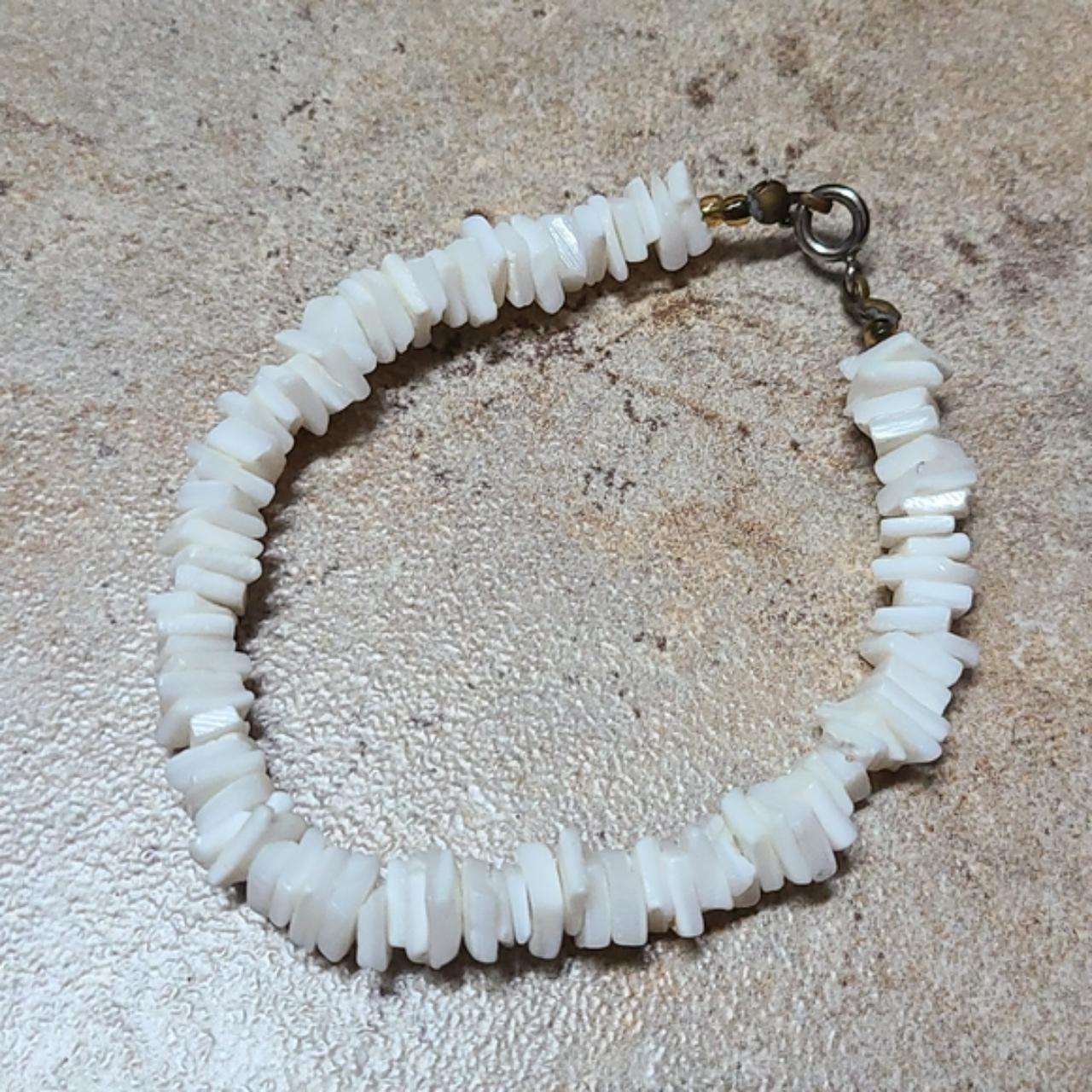 Shell bracelet white Square white shell bracelet.... - Depop