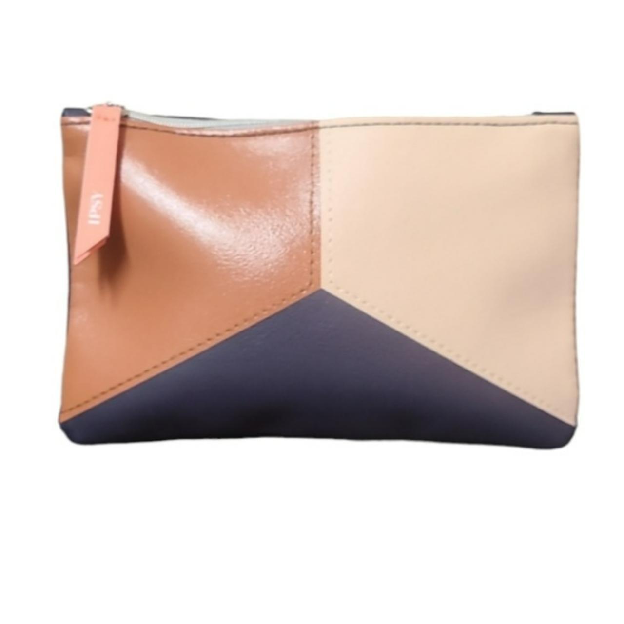 Ipsy color block makeup bag NWOT Color blocked faux... - Depop