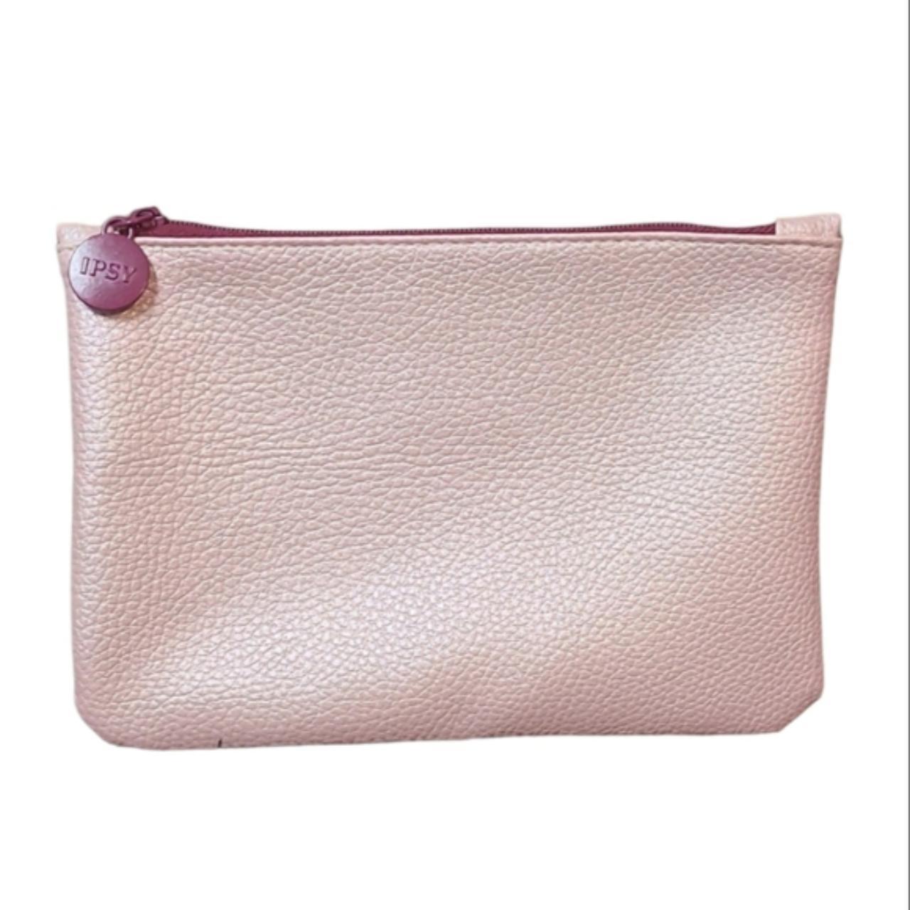 Ipsy metallic rose pink pebbled textured makeup bag... - Depop