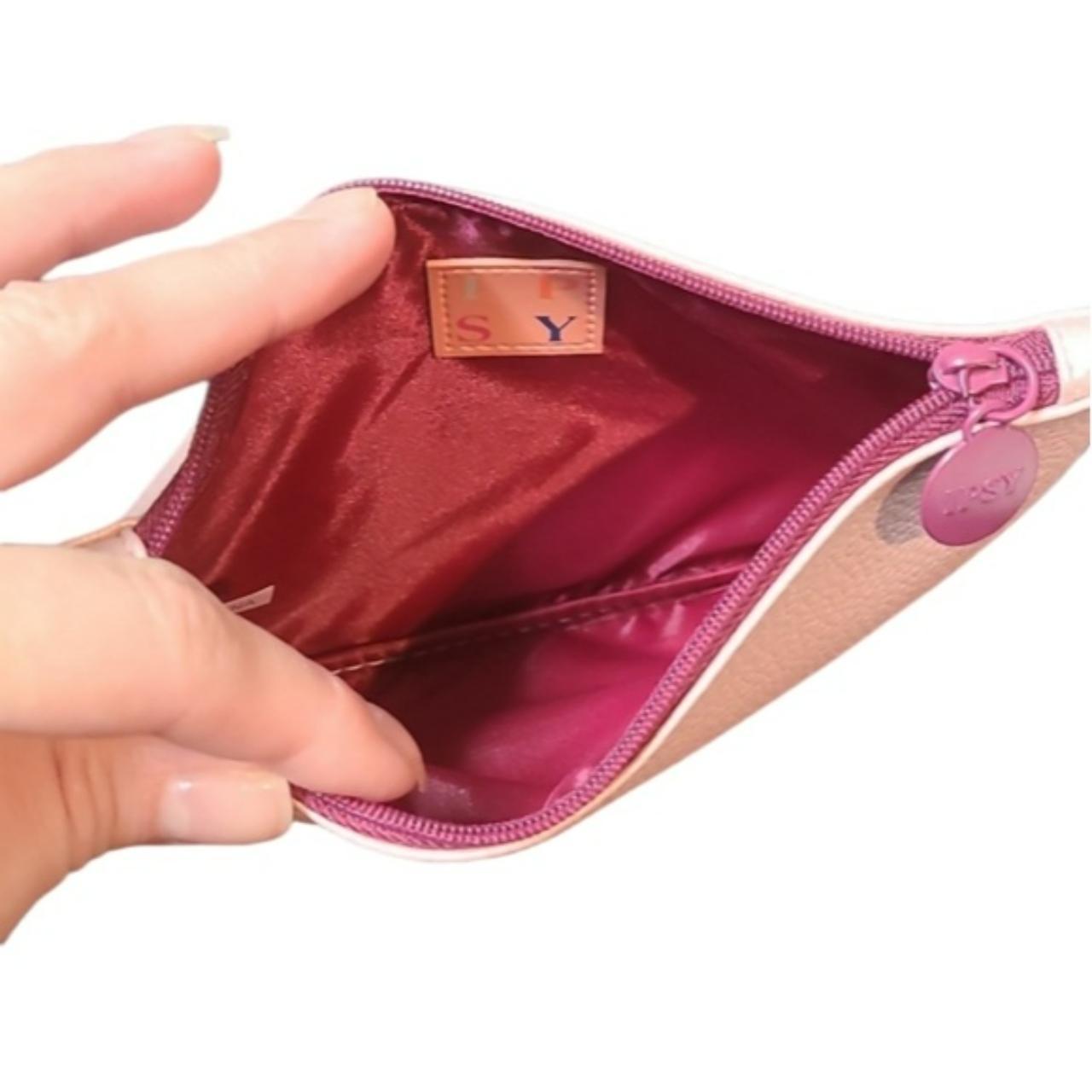 Ipsy metallic rose pink pebbled textured makeup bag... - Depop