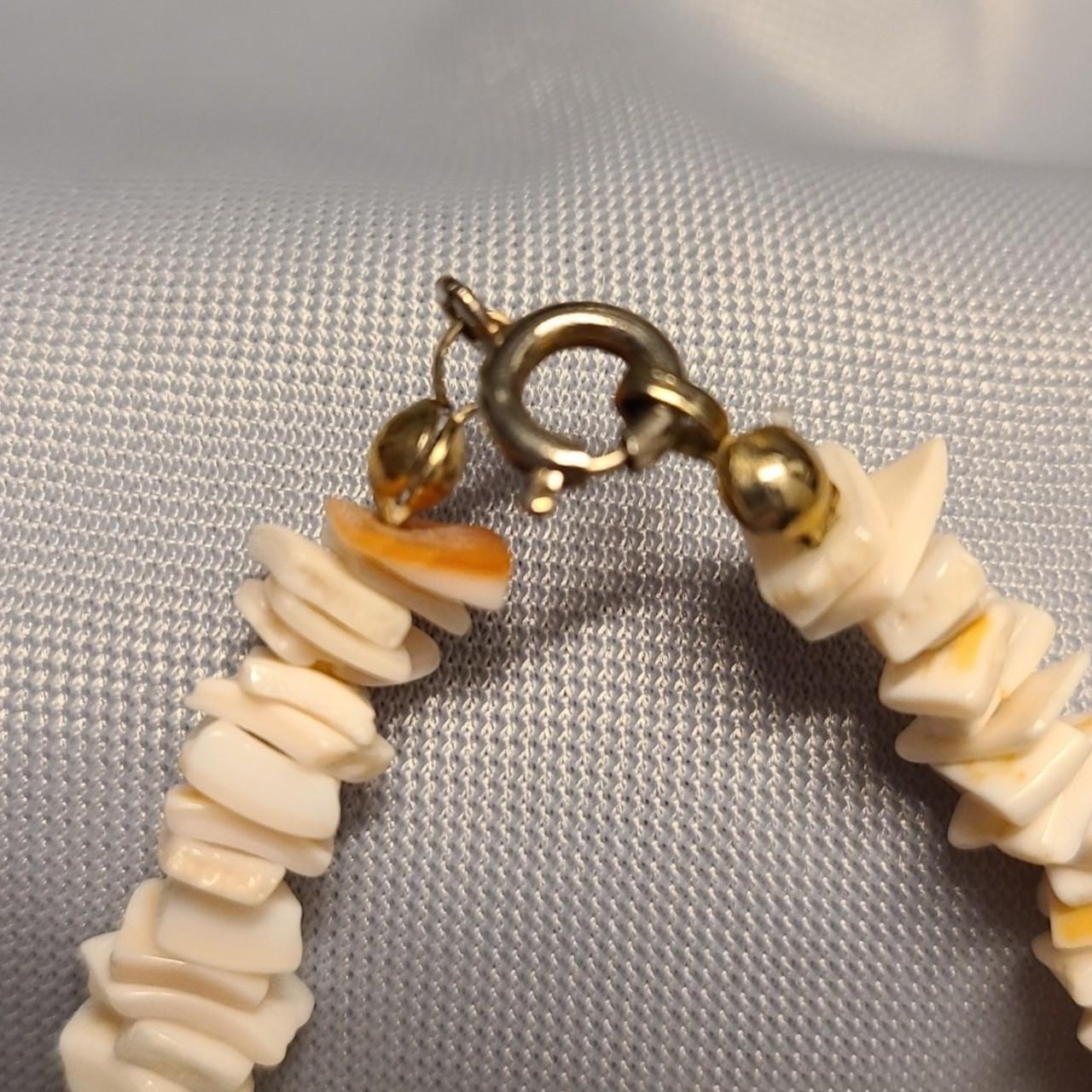 Shell bracelet light pink Square light pink shell... - Depop