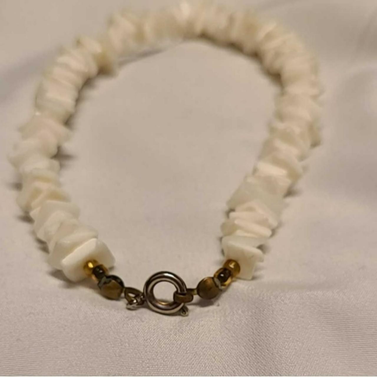 Shell bracelet white Square white shell bracelet.... - Depop