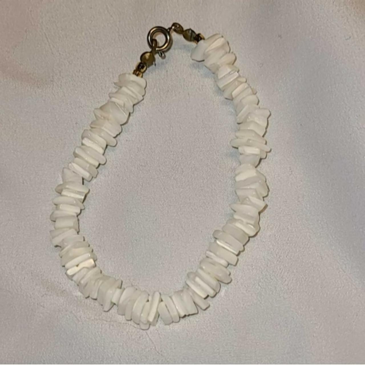 Shell bracelet white Square white shell bracelet.... - Depop
