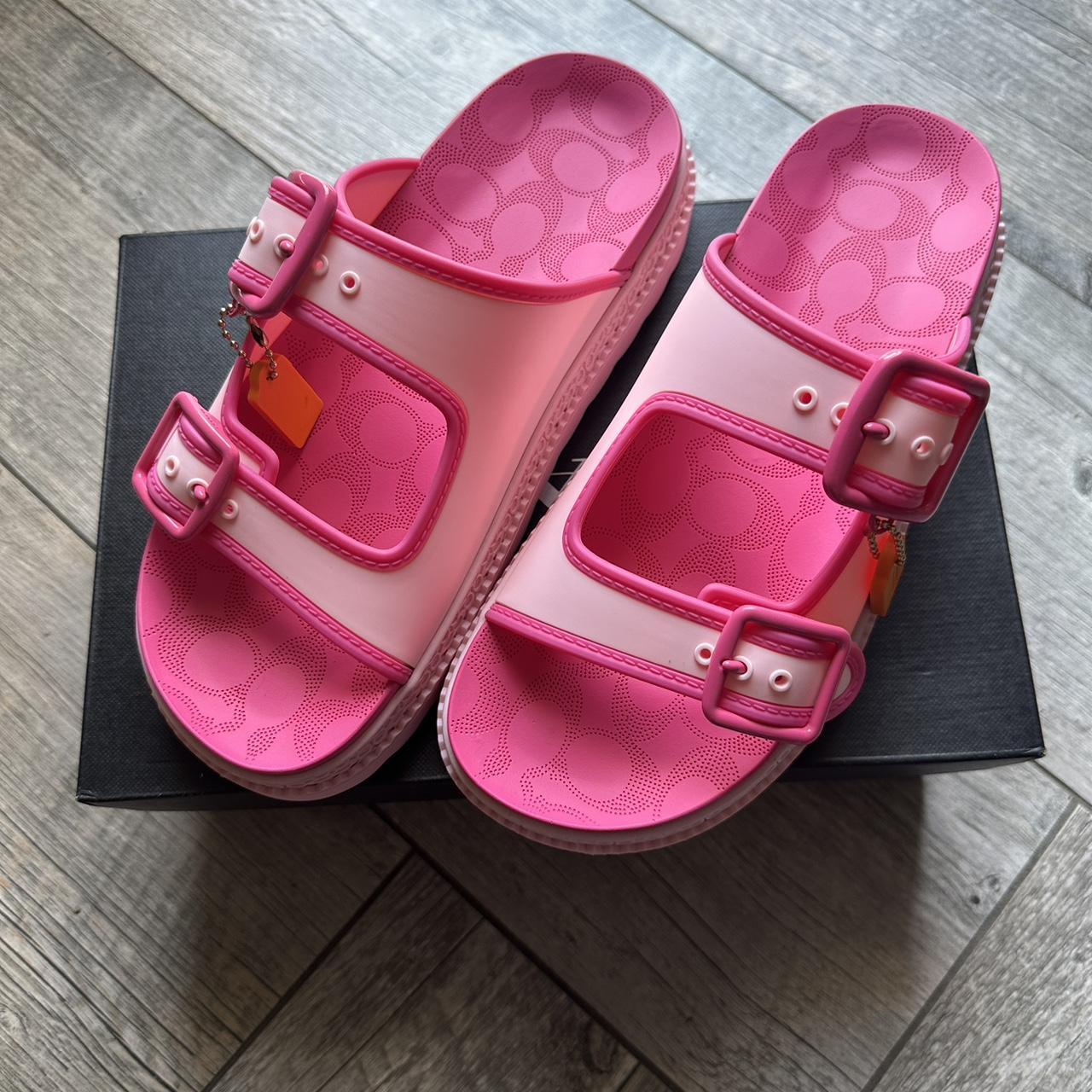 Pink Coach Lucy sandals Size 8 Never worn #y2k... - Depop