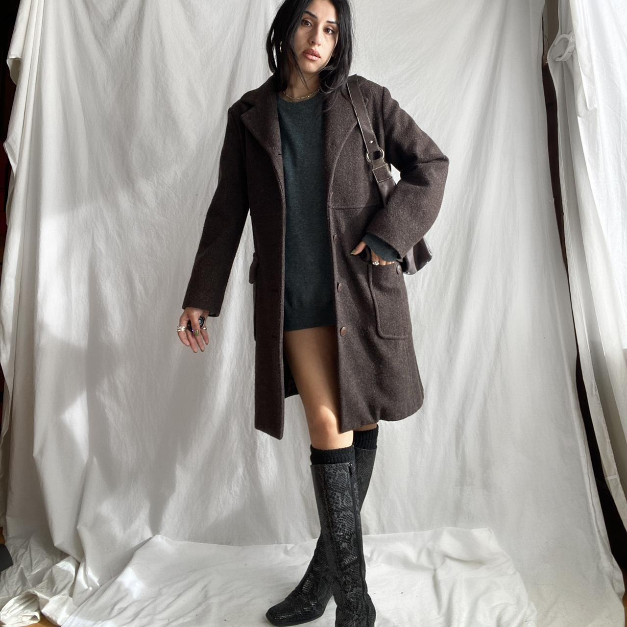 INWEAR BROWN WOOL COAT // no size listed // fits S-L... - Depop