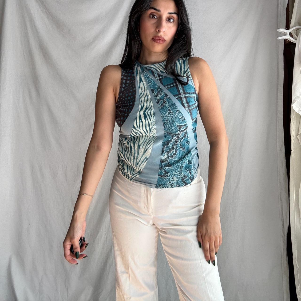 90s MORGAN DE TOI PATTERN TANK // sz t-2, fits like... | Depop