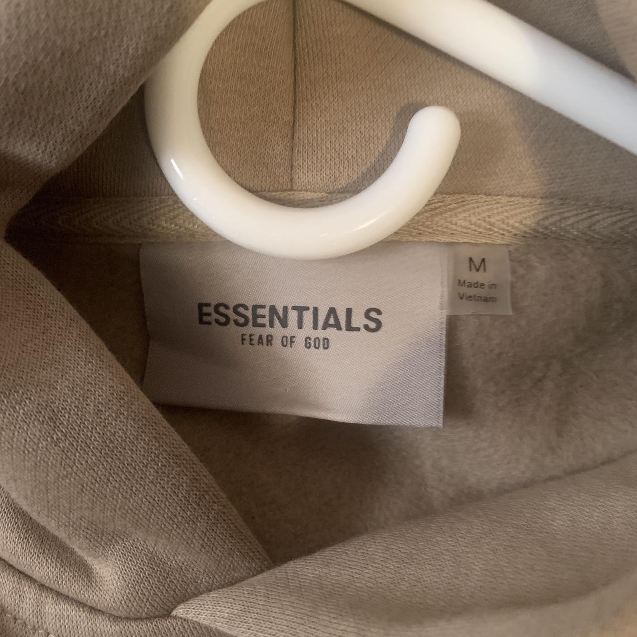 Essentials Men's Tan and Black Hoodie | Depop