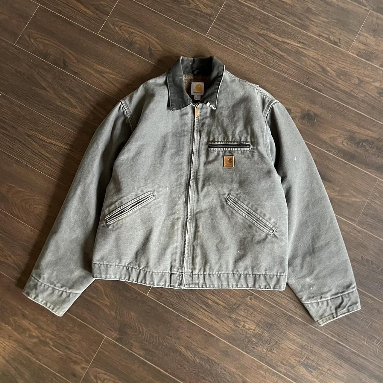 Grey carhartt Detroit jacket perfect for your... - Depop