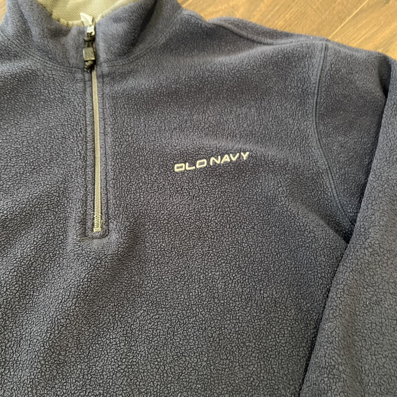 Navy blue fleece jacket perfect for your streetwear... - Depop